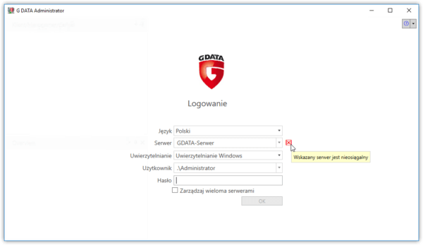 Problemy z logowaniem do G DATA Administratora – gdata.pl